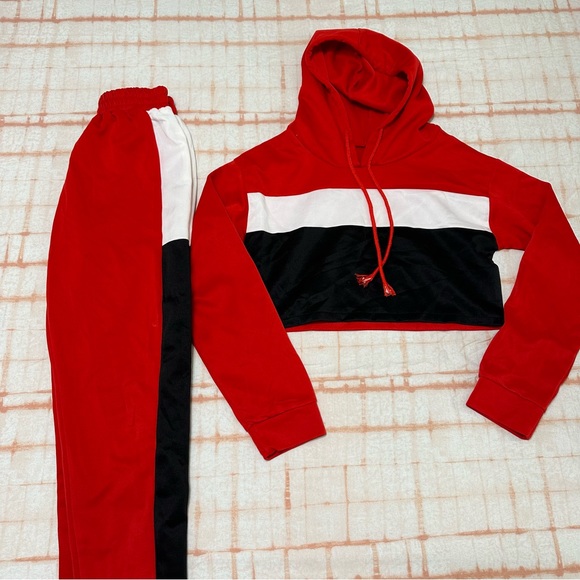 Pants & Jumpsuits | Red Black And White Tracksuit For Women Racer ...
